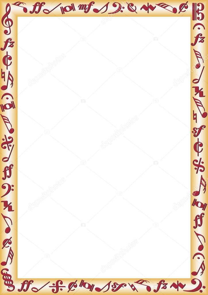 Colorful border with music signs and symbols Stock Vector by ...