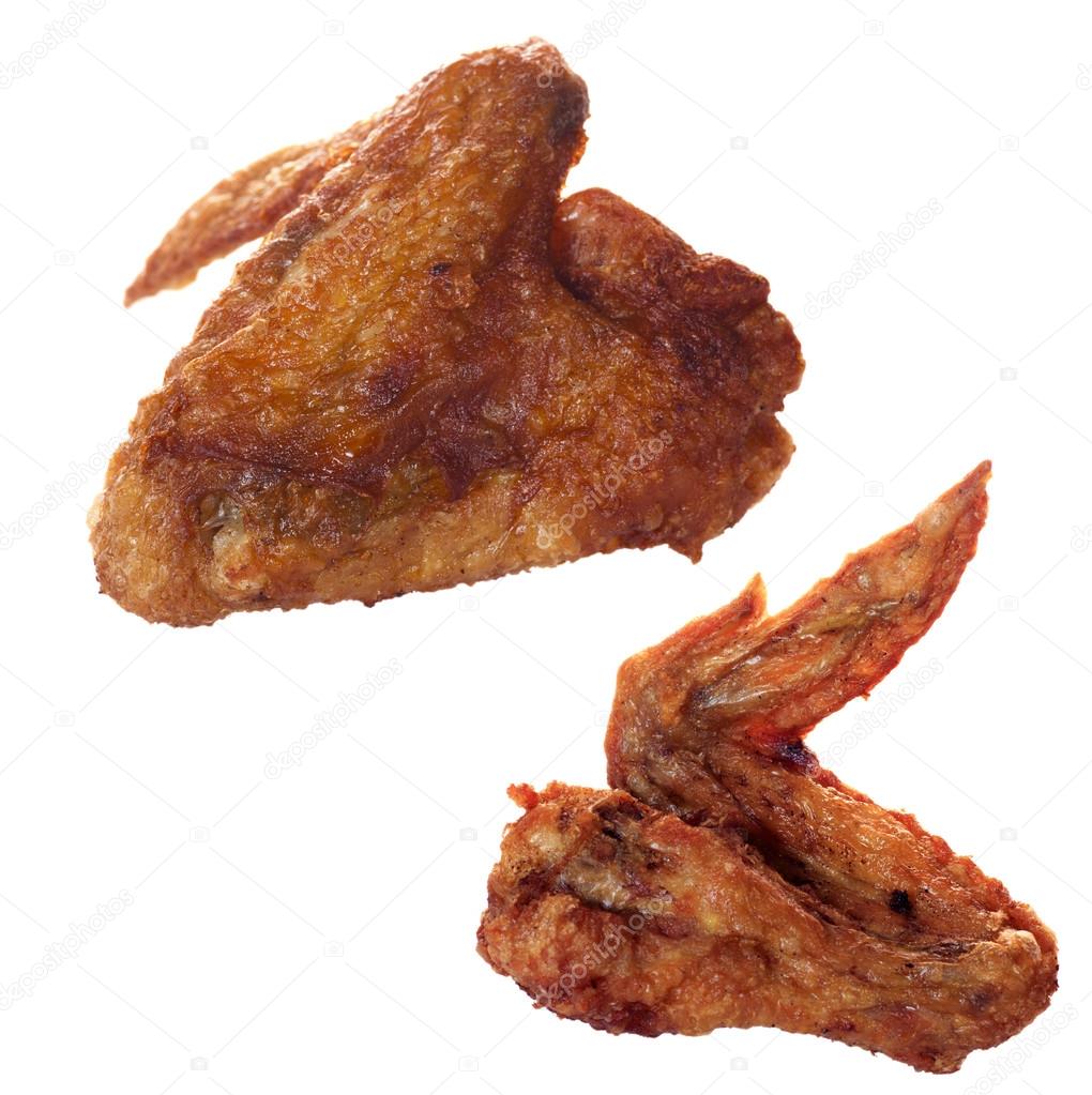 Deep fried chicken wing isolated on white background Stock Photo by ...
