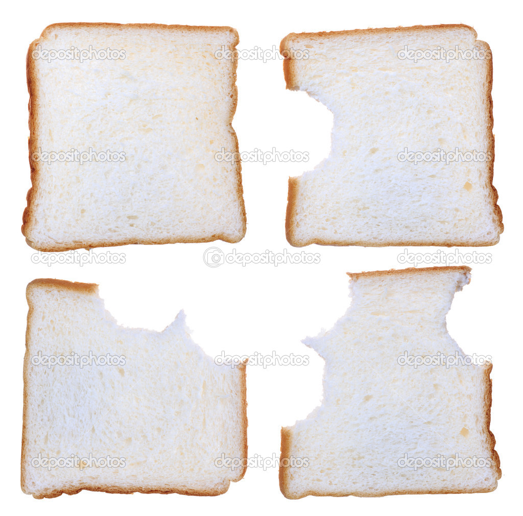 Bite sliced sandwich bread isolated white background — Stock Photo ...