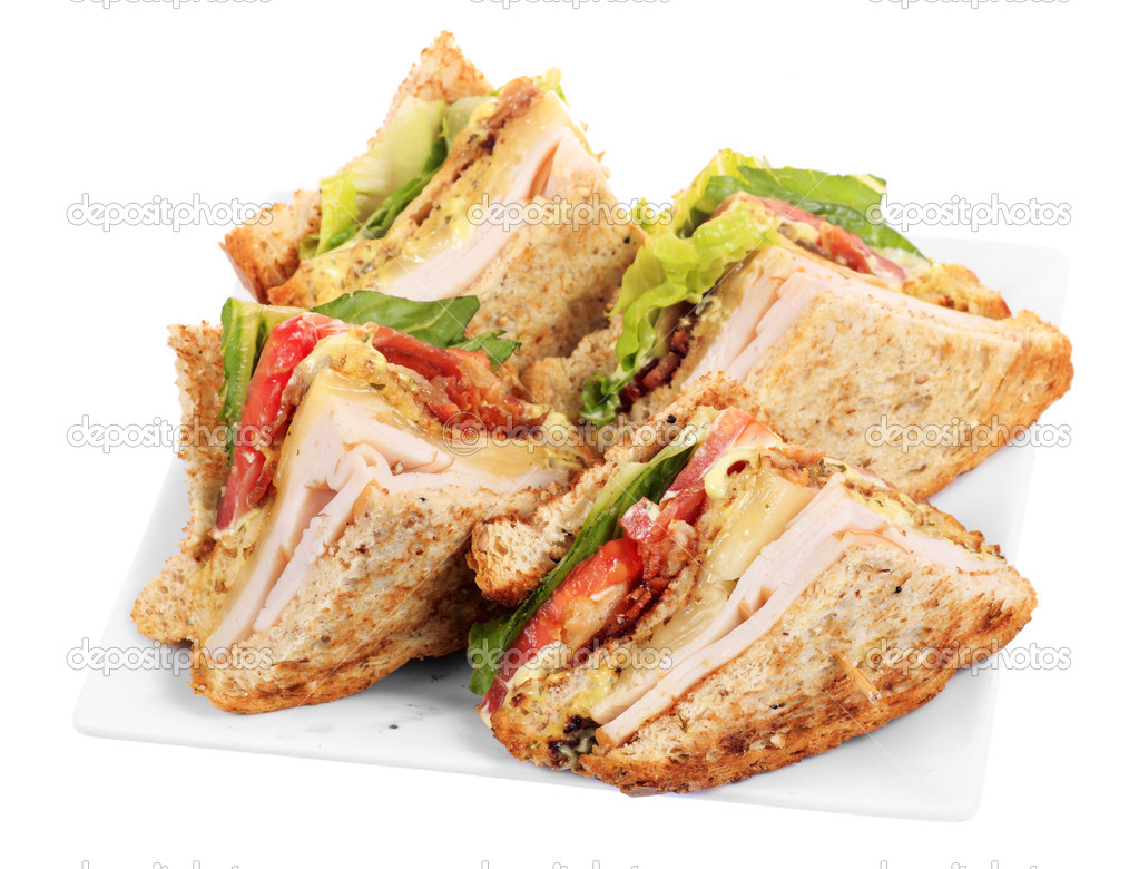 Chicken club sandwich isolated on white background Stock Photo by ...