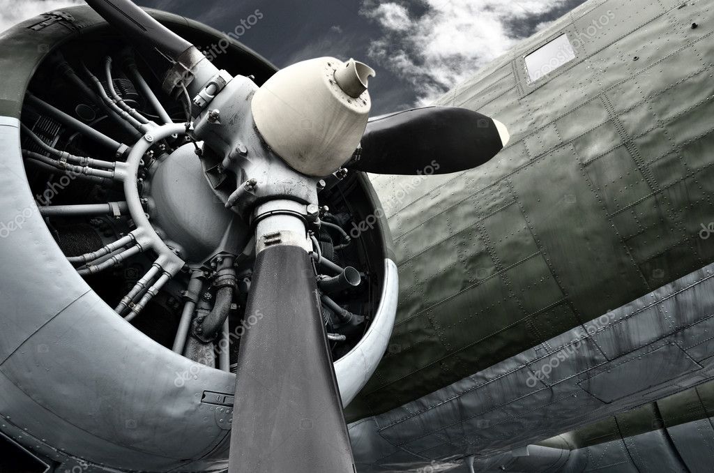 Old aircraft engine — Stock Photo © Ensuper #13961537