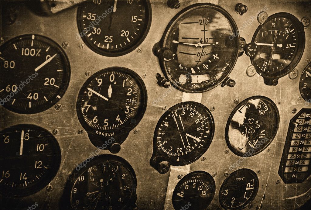 Retro aviation, aircraft instruments Stock Photo by ©Ensuper 14047787