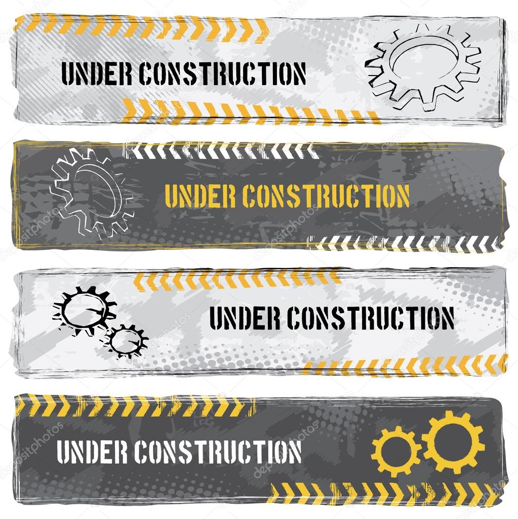 Under Construction Banners - Dark Stock Vector by ©medveh 28067043