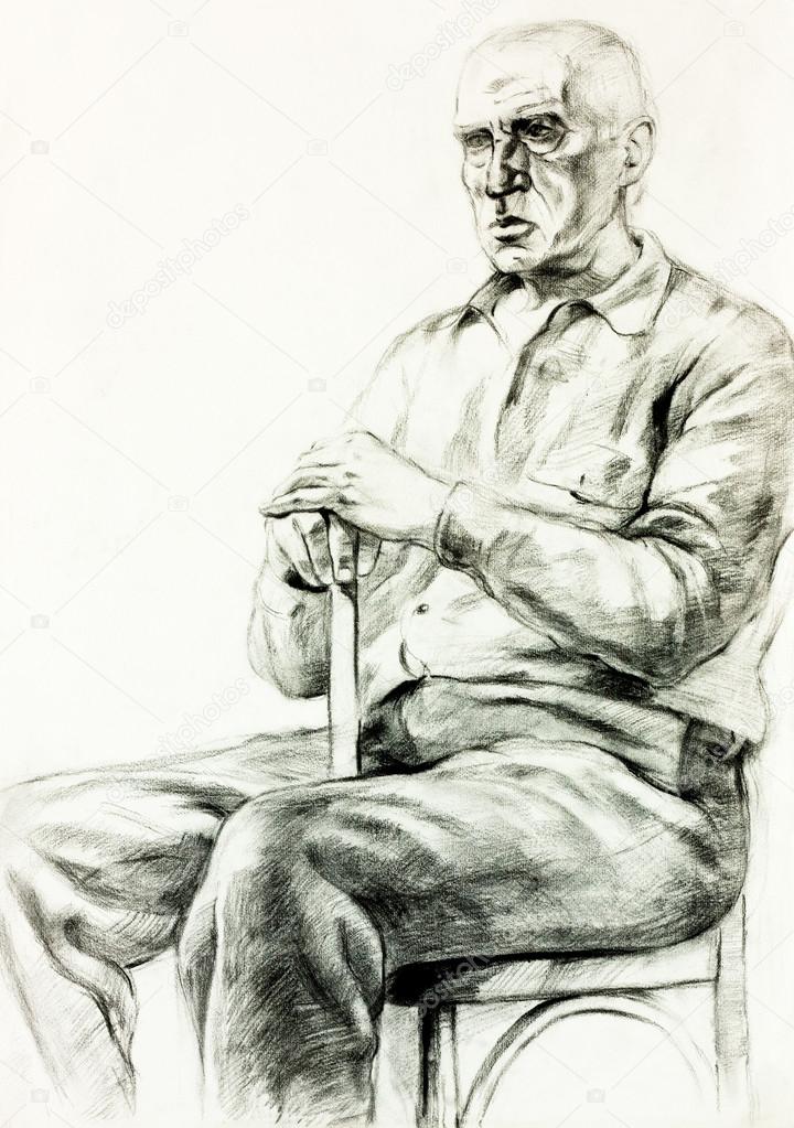 Portrait of a senior man Stock Illustration by ©borojoint #15555933