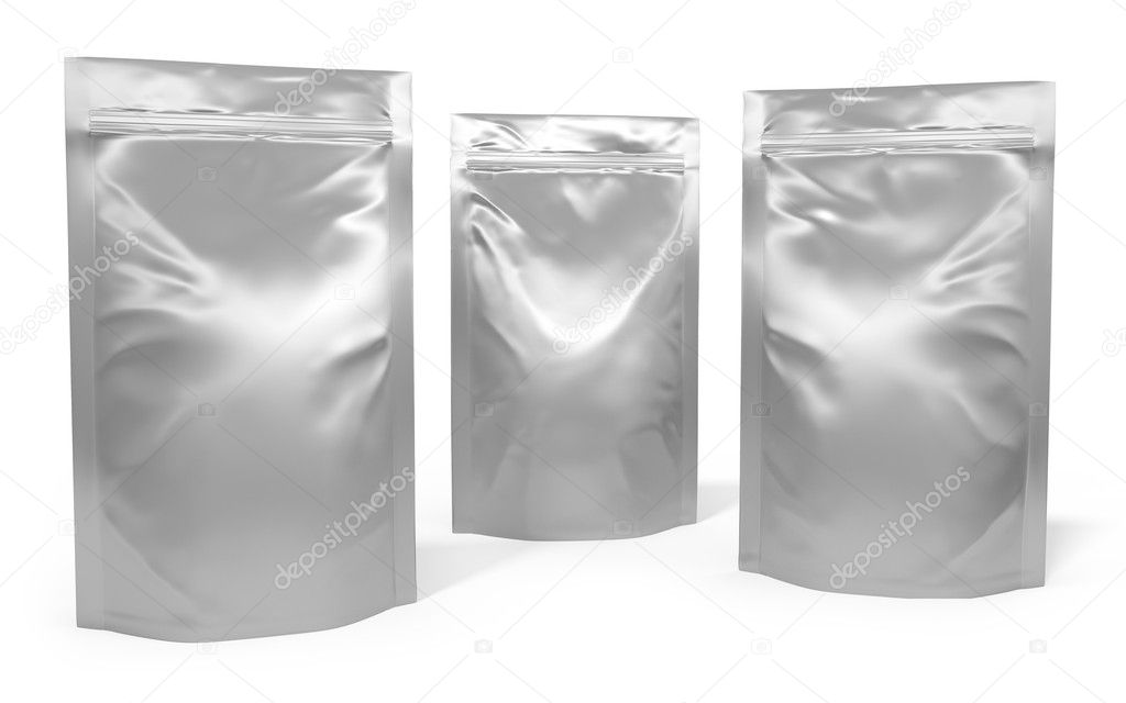 Three foil bag packages — Stock Photo © Zelfit #19242261