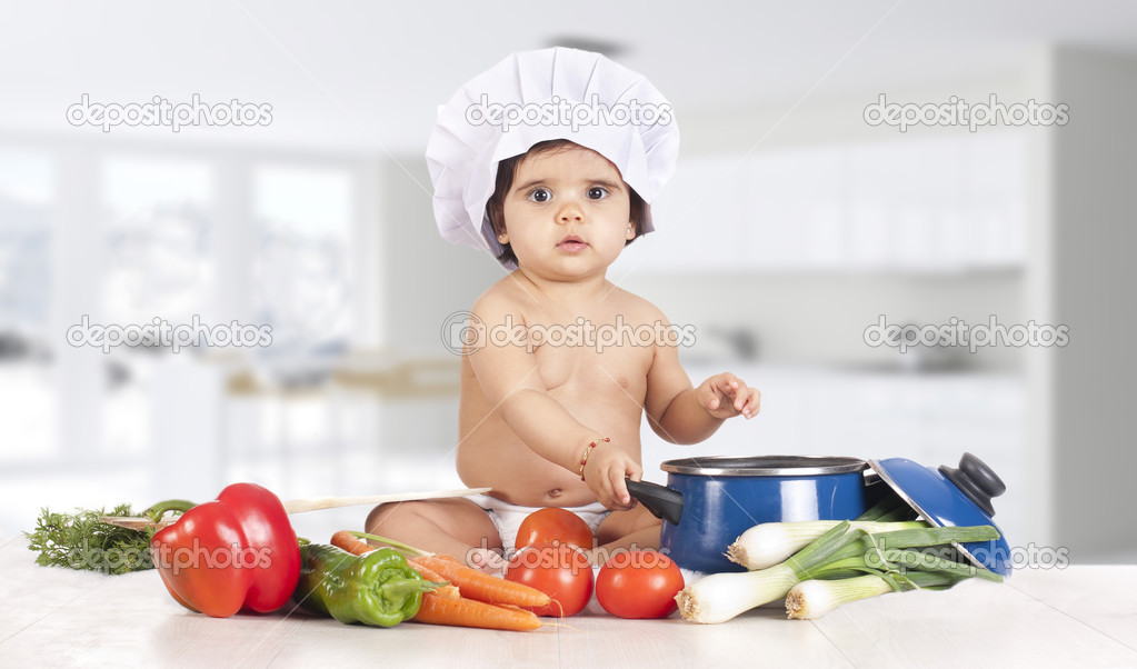 Chef baby kitchen — Stock Photo © jarp14 #19001531
