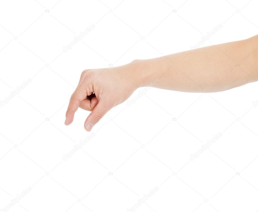 Male hand grabbing for something isolated on white Stock Photo by ...