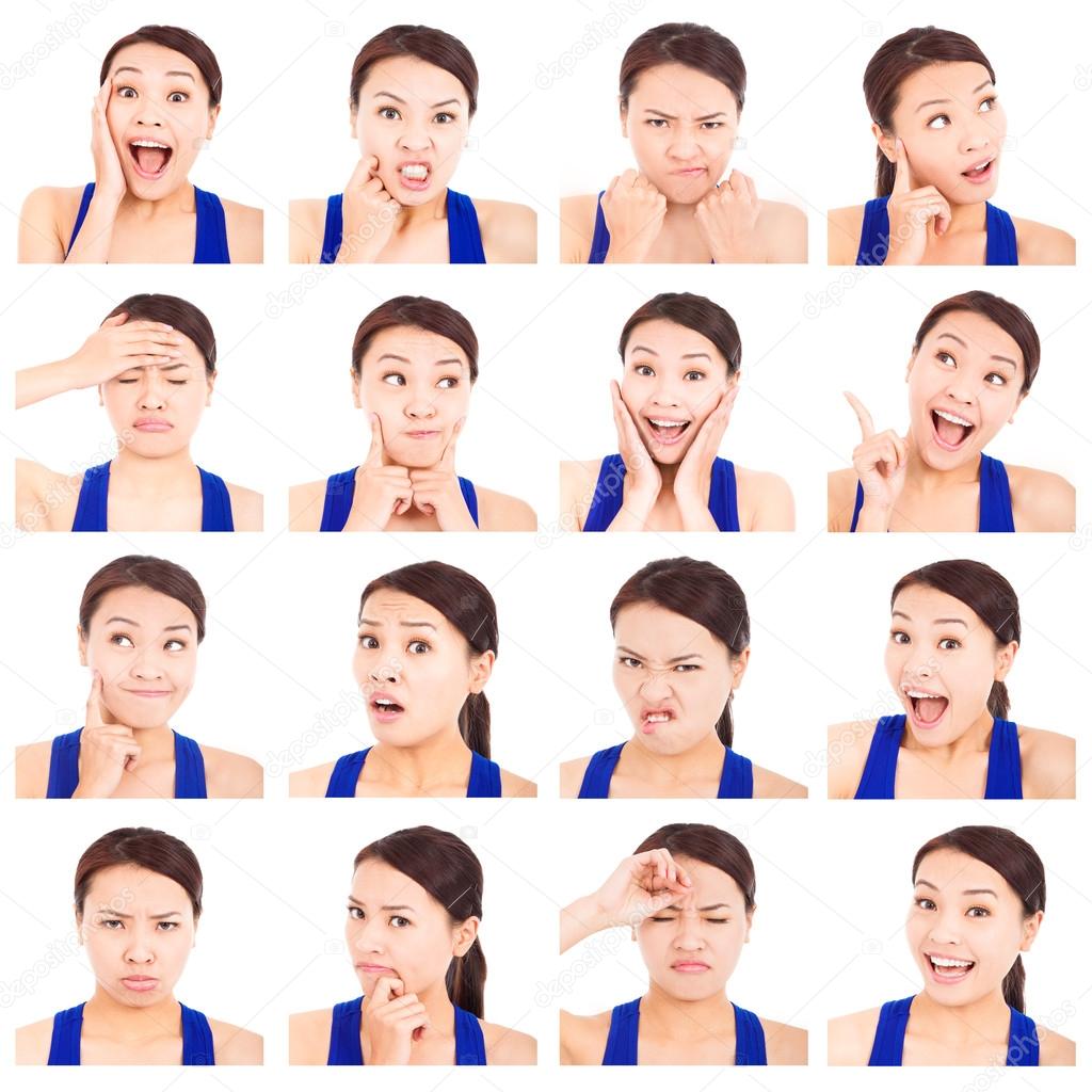 Asian young woman facial expressions Stock Photo by ©tomwang 40265745