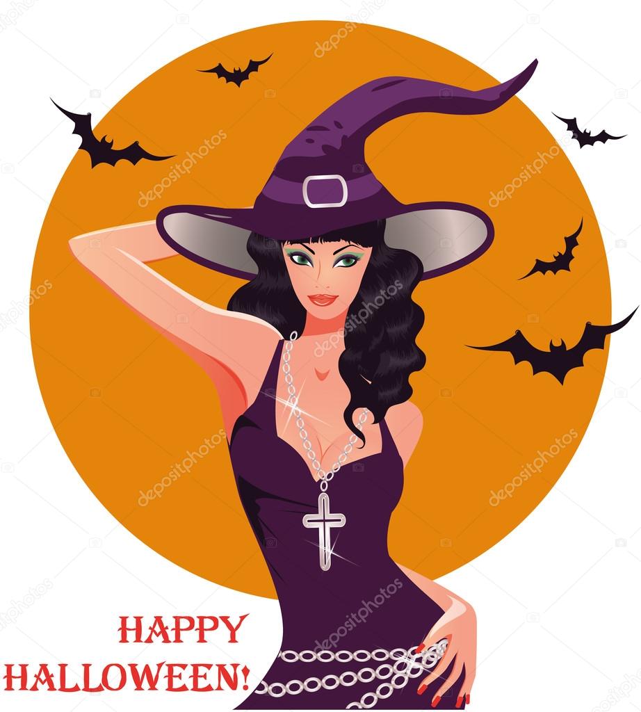 Halloween Sexy Witch Vector Illustration Stock Vector Image By ©carodi