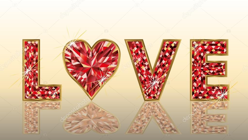 Ruby love message, vector illustration Stock Vector by ©CaroDi #19608083