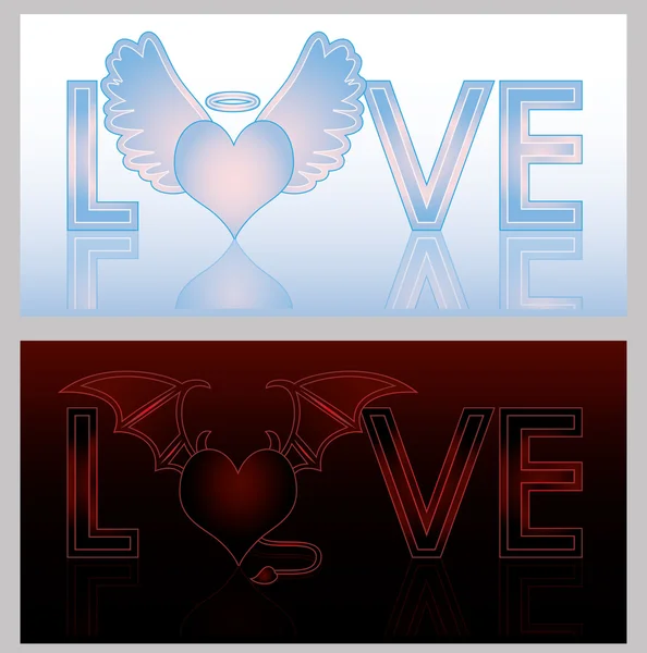 Devil Angel Love Banners Vector Illustration Stock Vector Image by ...