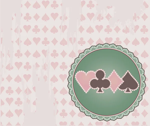 Vintage Poker background with flowers, vector illustration Stock Vector ...