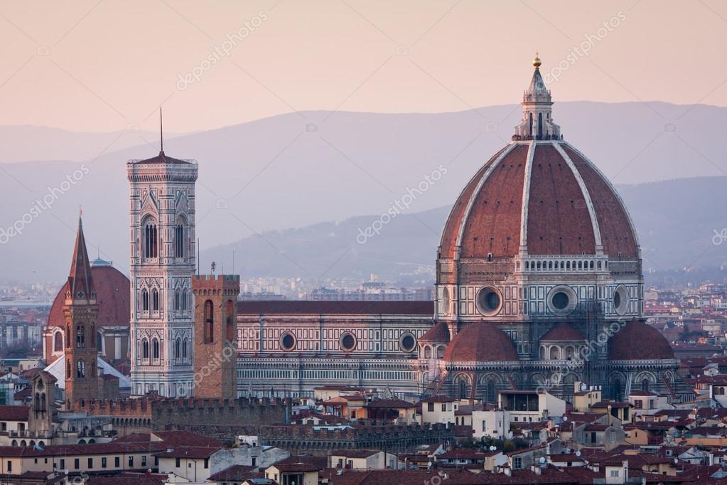 Sunset view of Duomo cathedral in Florence, Italy Stock Photo by ...