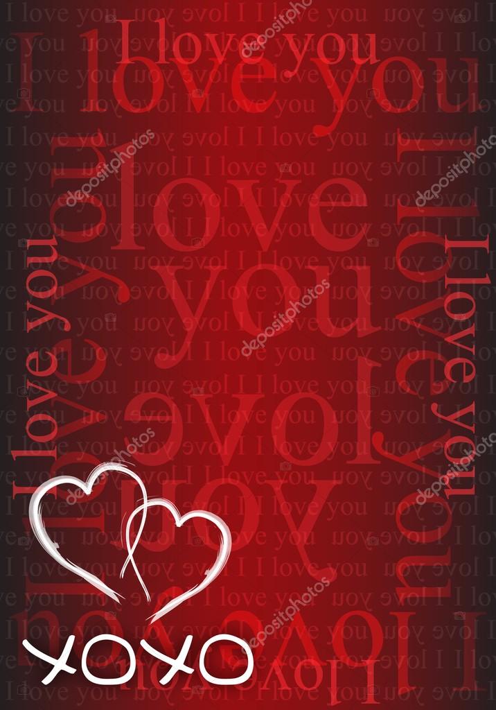 Xoxo hearts red love card illustration design — Stock Photo ...