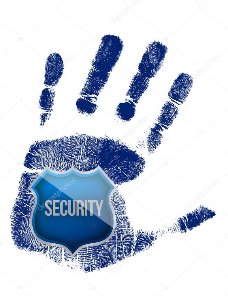 Handprint with security blue shield illustration Stock Photo by ...