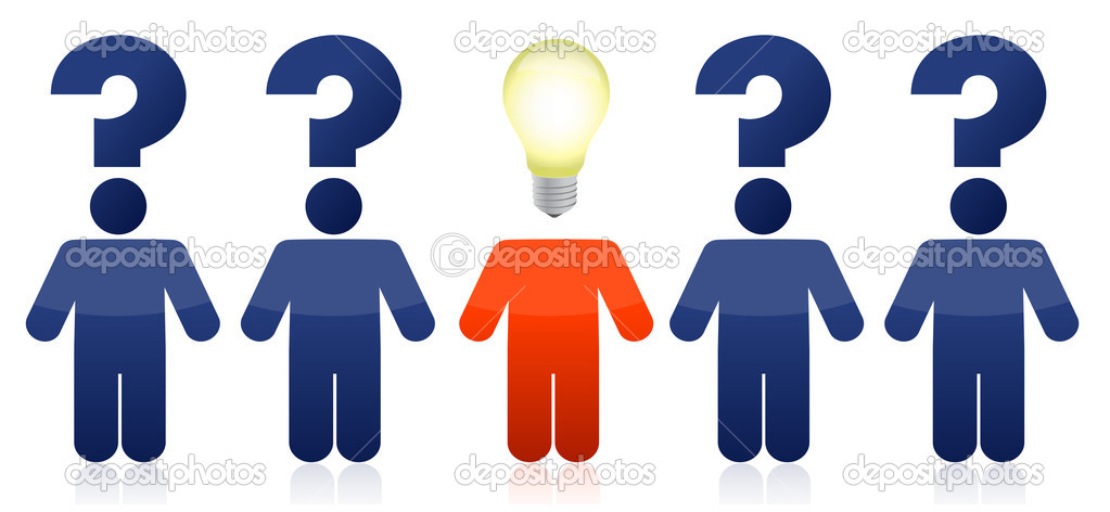 Row of with questions and ideas — Stock Photo © alexmillos #13616668