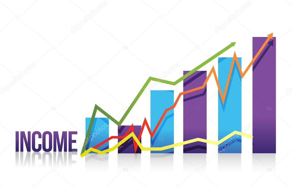 Income colorful graph illustration — Stock Photo © alexmillos #13893826