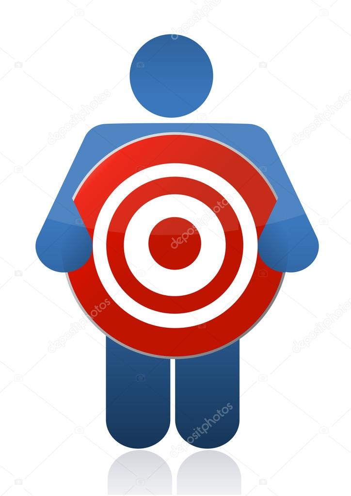 Icon holding a target sign Stock Illustration by ©alexmillos #14668187