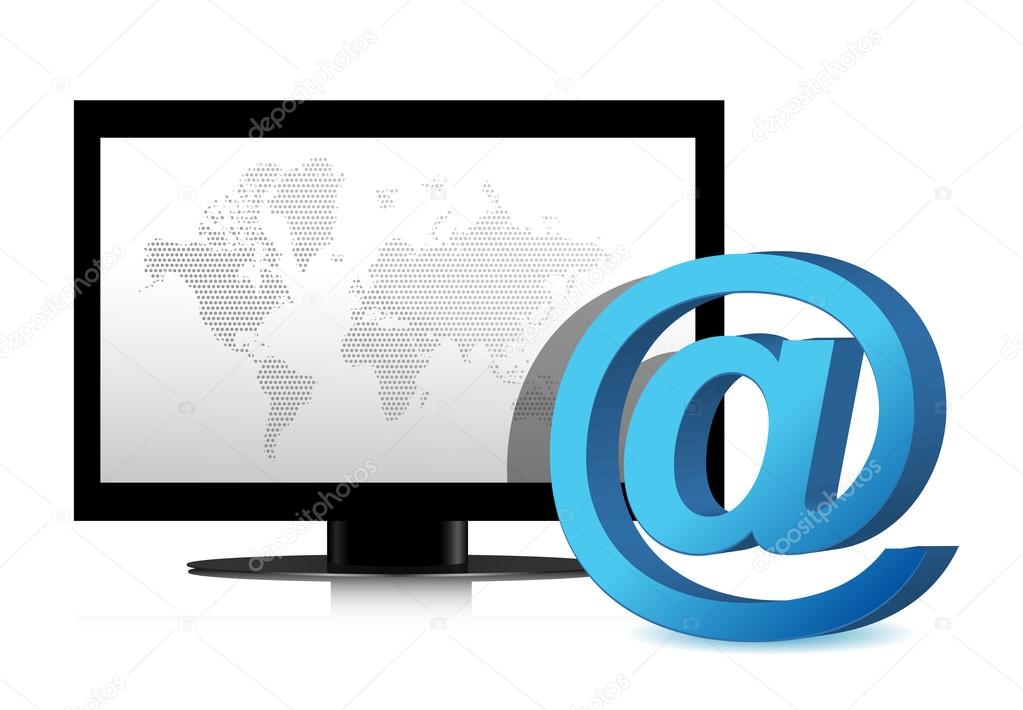 Monitor and att mail sign — Stock Photo © alexmillos #14847545