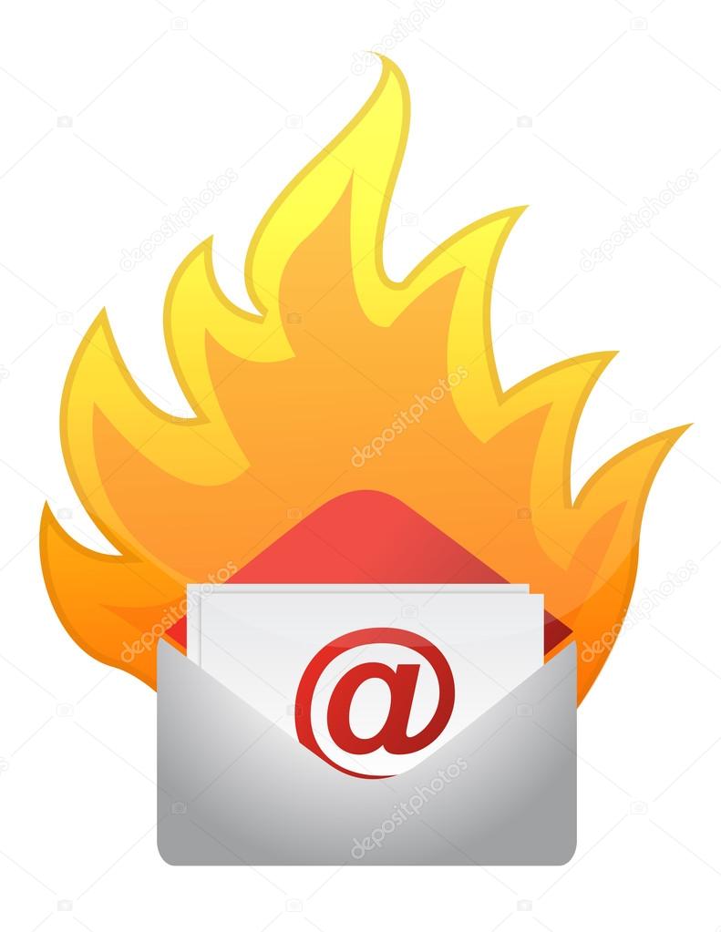 Mail on fire Stock Illustration by ©alexmillos #15079051