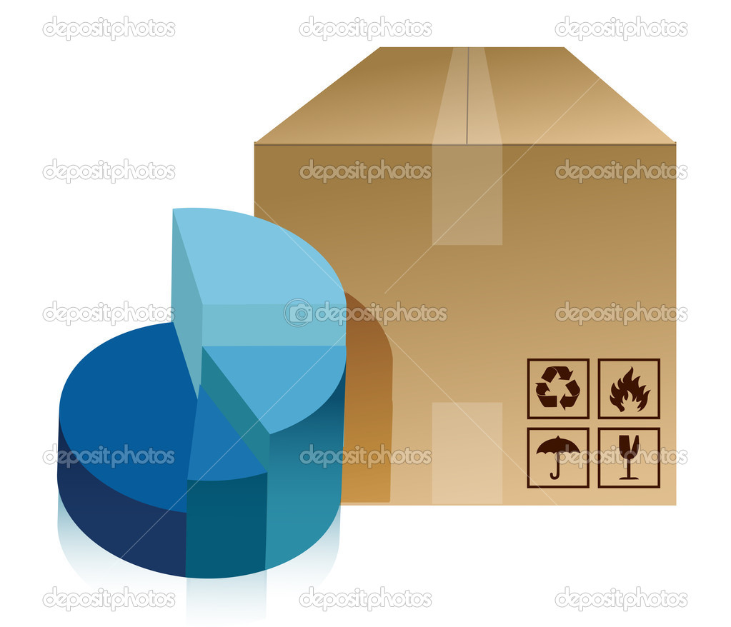 Pie chart and box Stock Photo by ©alexmillos 15341755