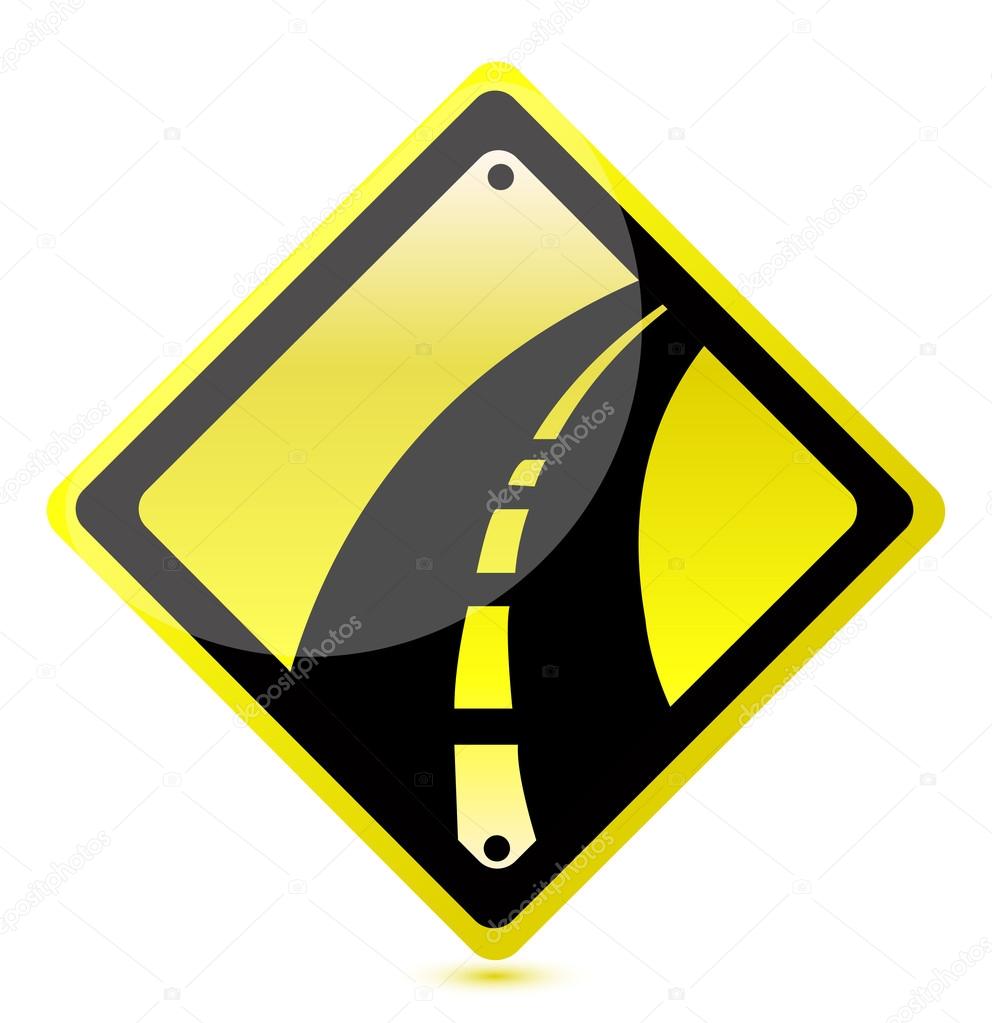 Yellow highway sign — Stock Photo © alexmillos #15428975