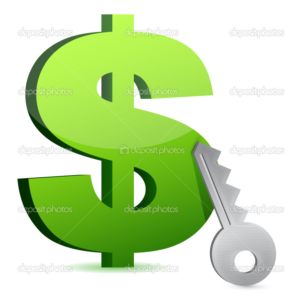 Money concept with key — Stock Photo © alexmillos #18087615