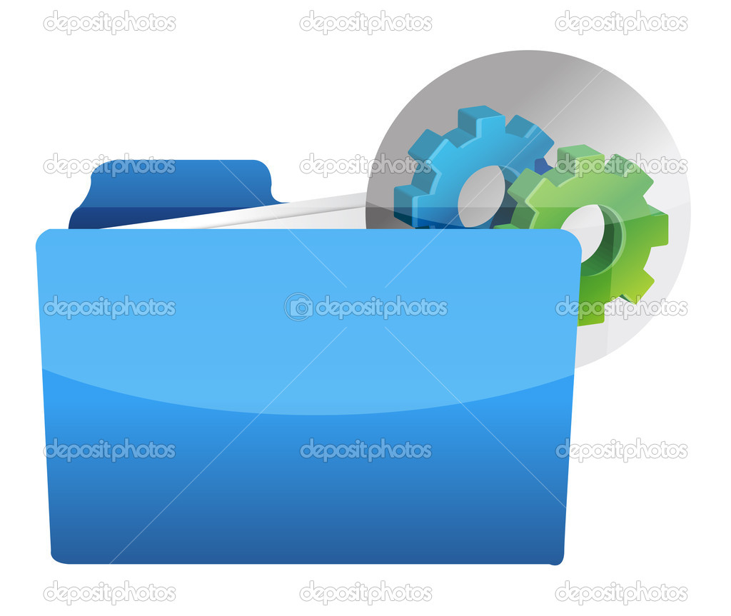 Folder icon with gear wheel Stock Illustration by ©alexmillos #19295417