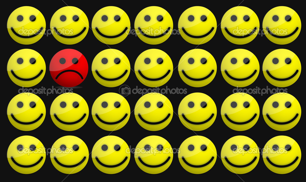 Smiles and one sad face — Stock Photo © alexmillos #19771717