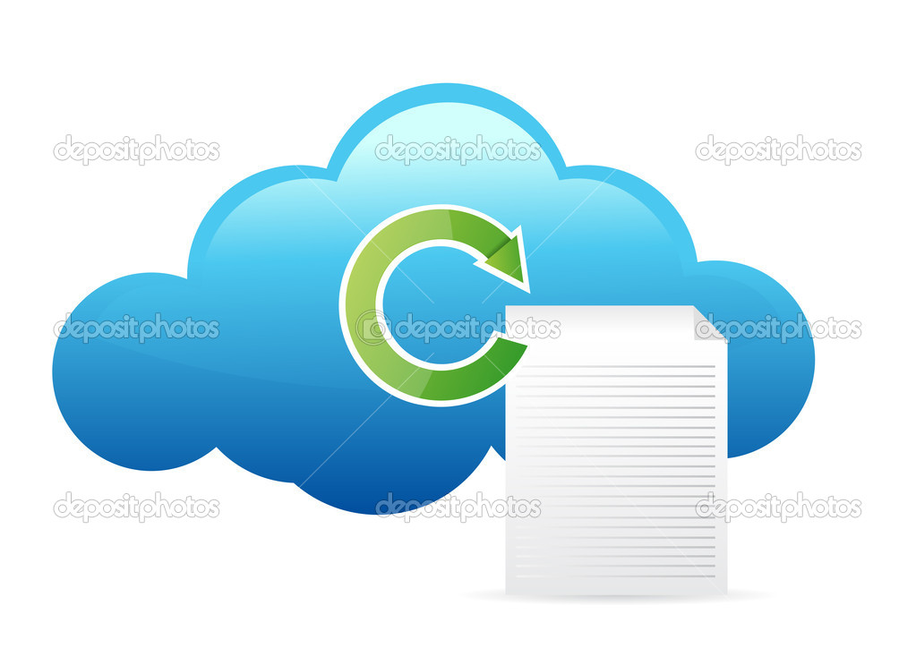 Cloud documents and cycle Stock Illustration by ©alexmillos #20403033