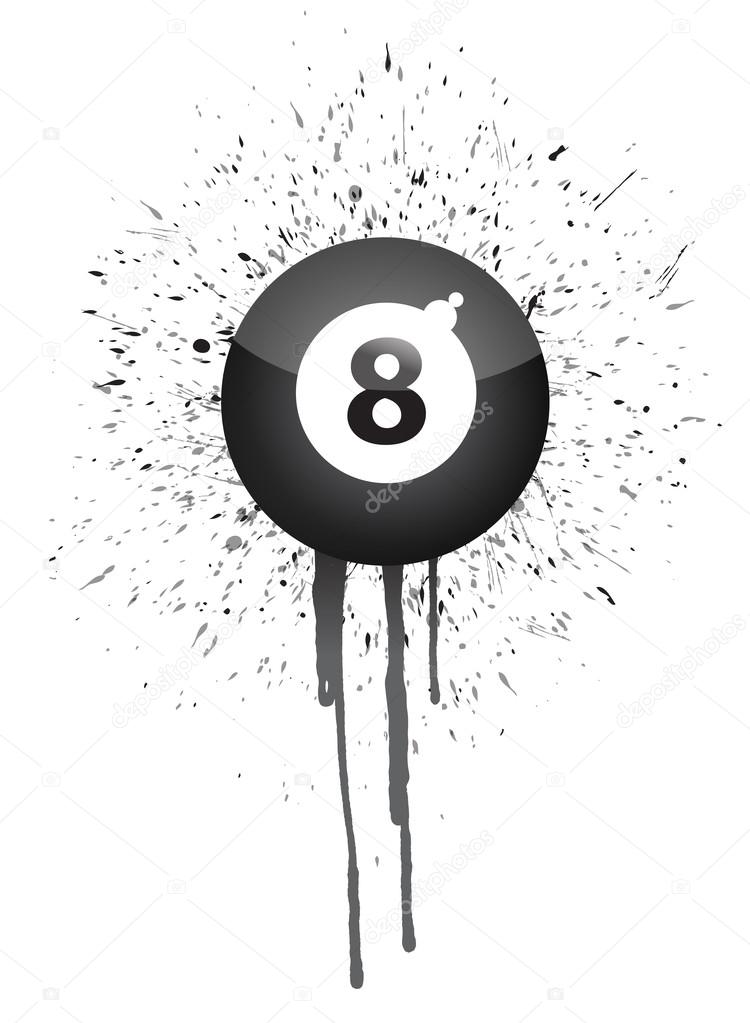 Ink splatter eight ball — Stock Photo © alexmillos #22060389