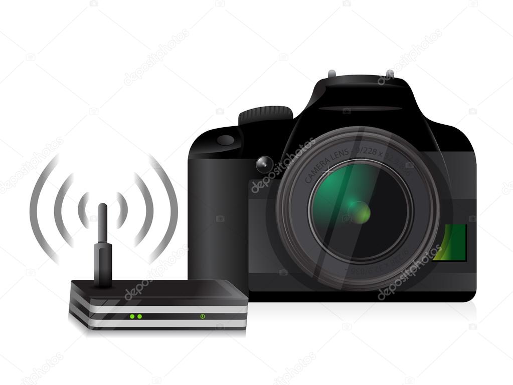 Camera and router connection — Stock Photo © alexmillos #22972920