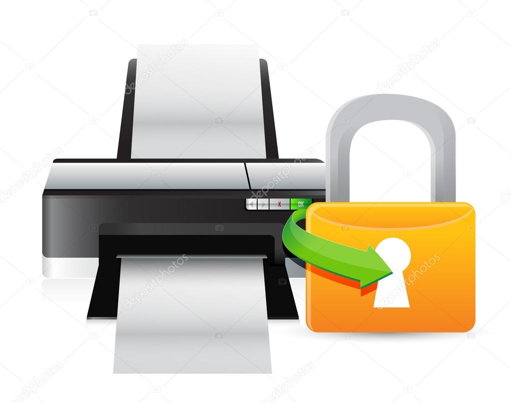 Printer security lock Stock Photo by ©alexmillos 22987390