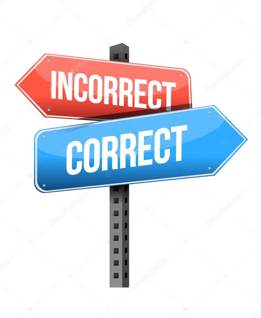 Muestra del camino incorrecto y correcto — Foto de stock © alexmillos ...