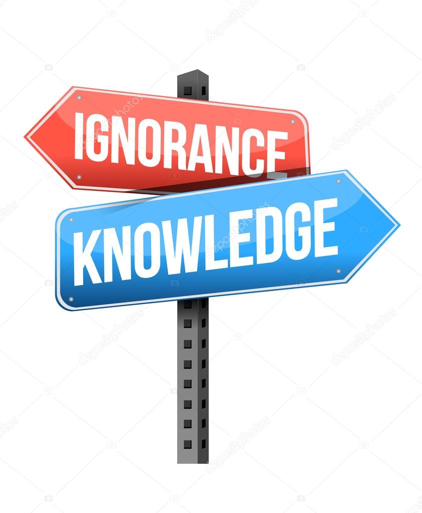 Ignorance, knowledge road sign Stock Photo by ©alexmillos 23513755