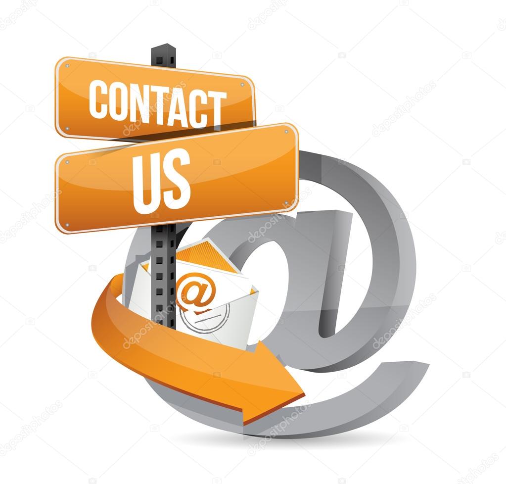 E mail contact us at sign illustration design Stock Illustration by ...