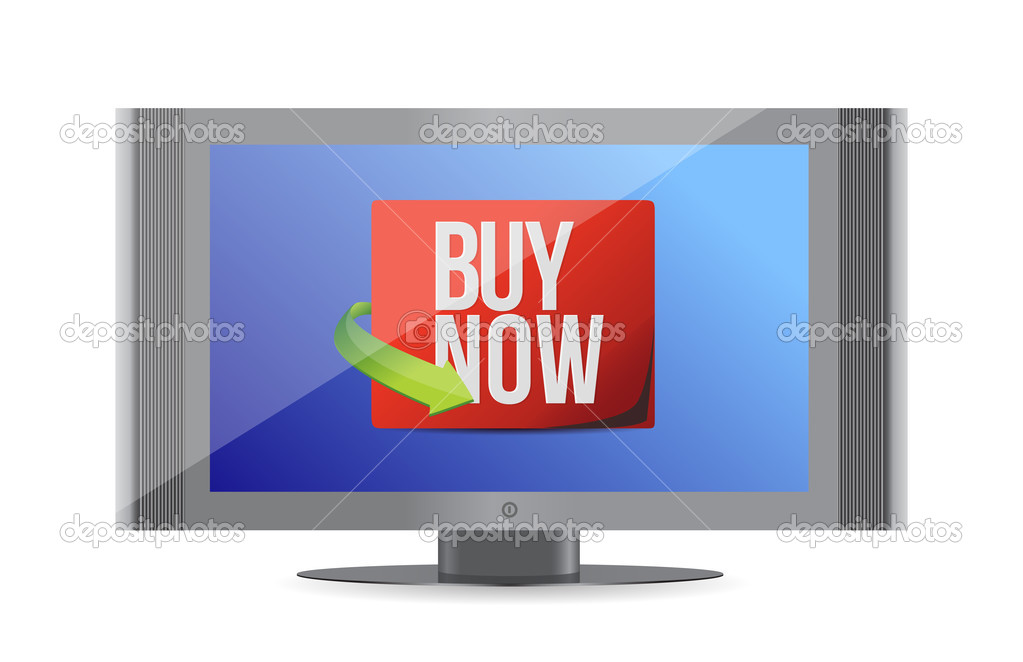Buy now sign on a monitor. illustration design — Stock Photo ...