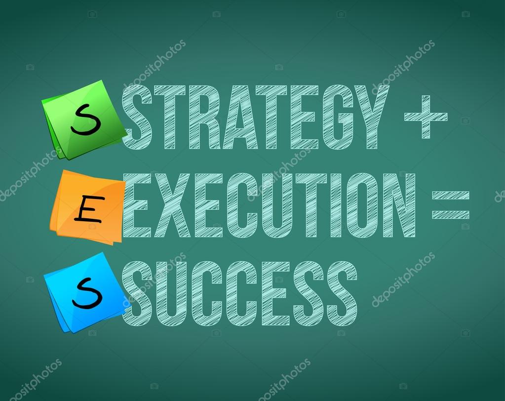 Strategy execution to success concept illustration — Stock Photo ... Strategy execution to success concept illustration — Stock Photo ...