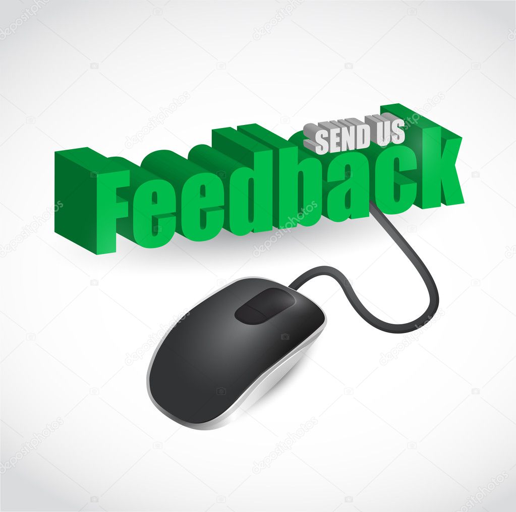 Feedback sign and mouse illustration design — Stock Photo © alexmillos ...