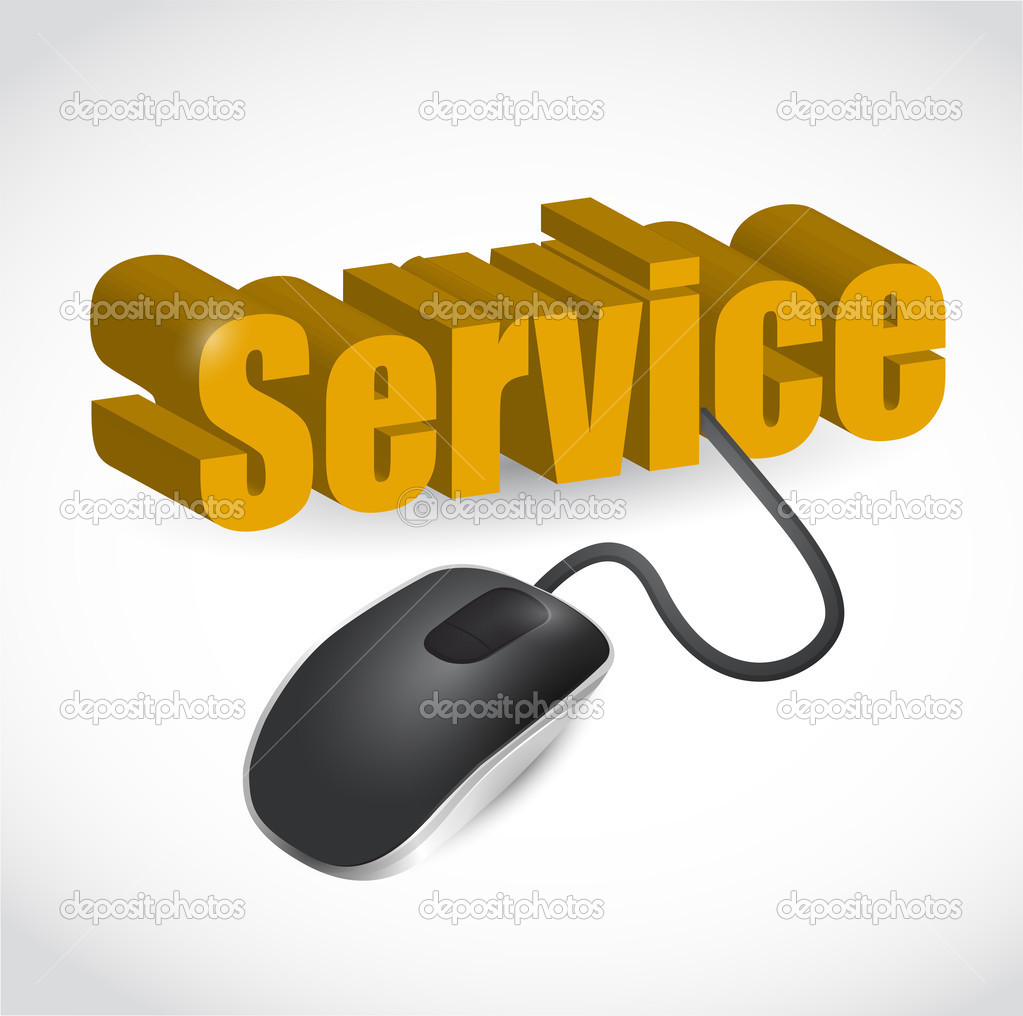 Service sign and mouse illustration — Stock Photo © alexmillos #26796783