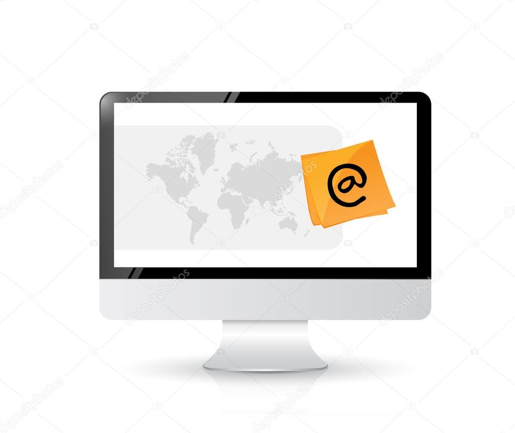 Contact us symbol on a computer — Stock Photo © alexmillos #27640869
