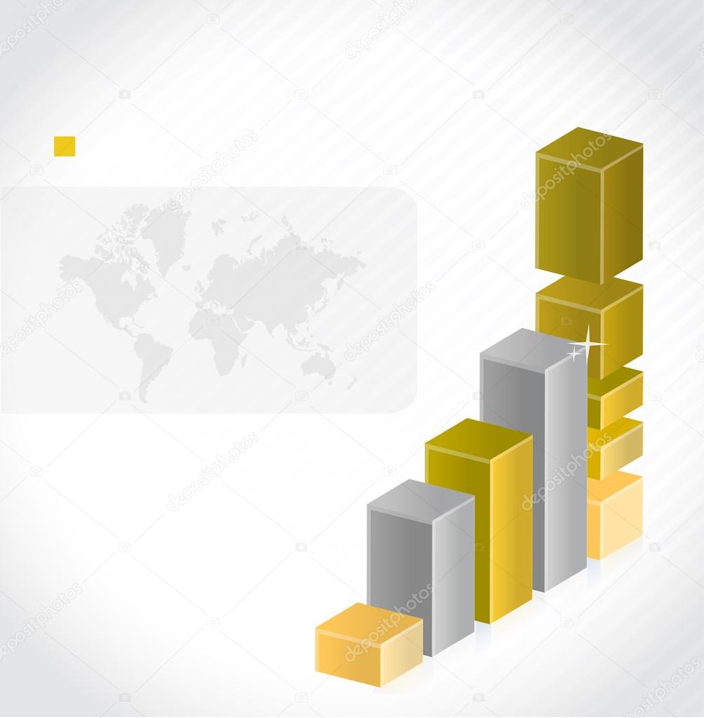 Orange graph chart background. and world map Stock Photo by ©alexmillos ...