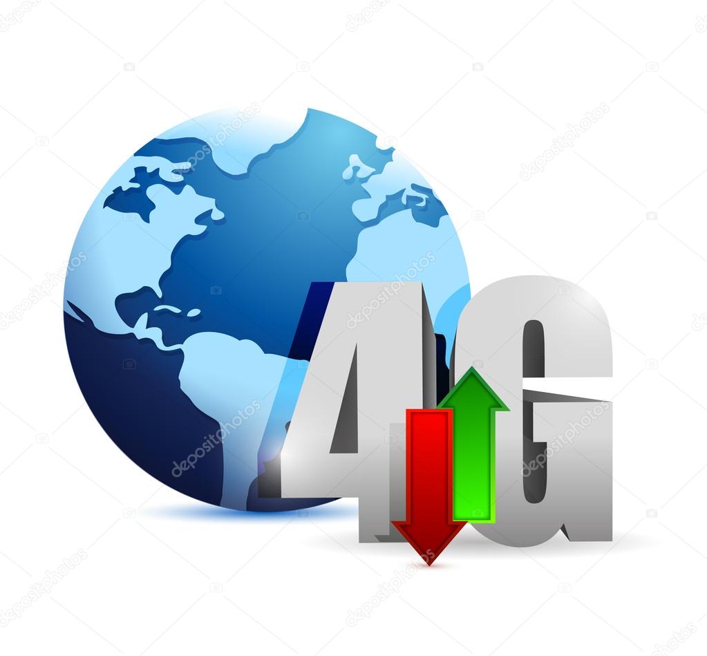 4g connection around the globe. illustration Stock Illustration by ...