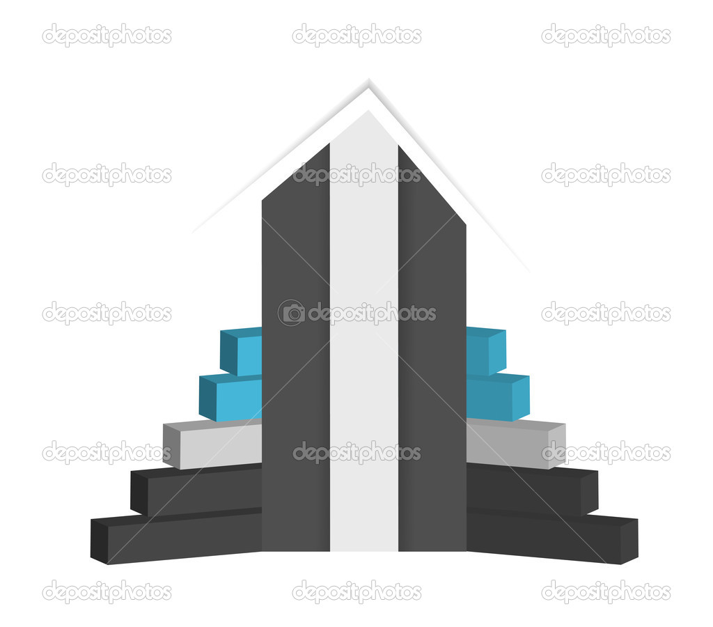 Unique three way business graph illustration — Stock Photo © alexmillos ...