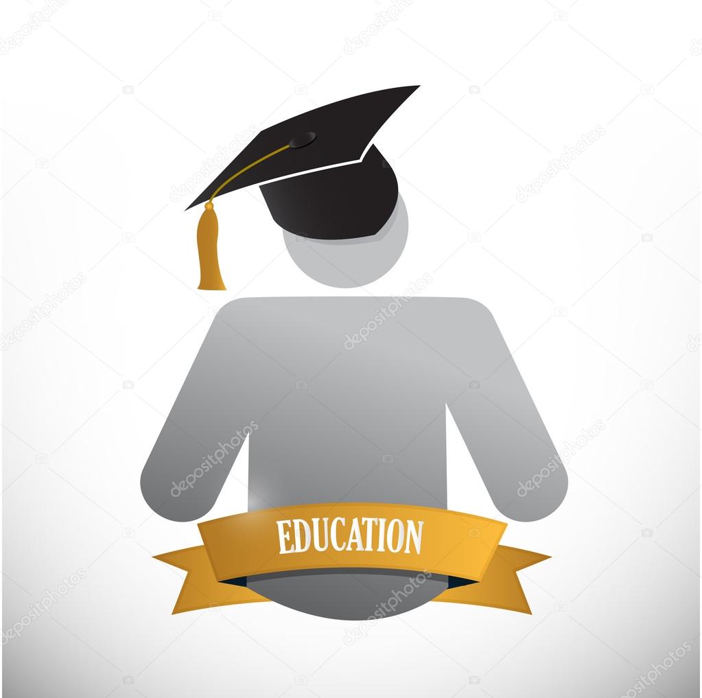 Graduate education sign. illustration — Stock Photo © alexmillos #29055559