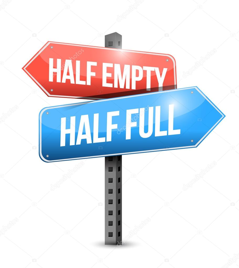 Half full, half empty road sign illustration Stock Photo by ©alexmillos ...