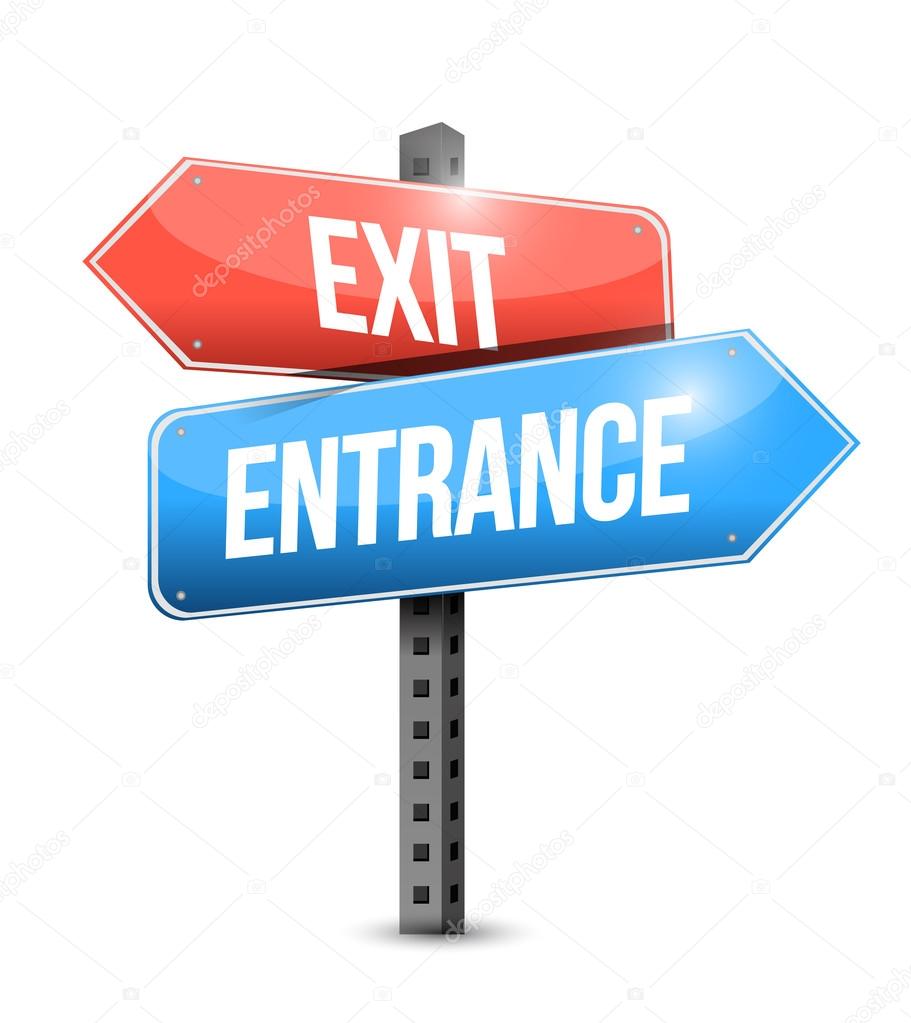 Exit and entrance road sign illustration design Stock Photo by ...