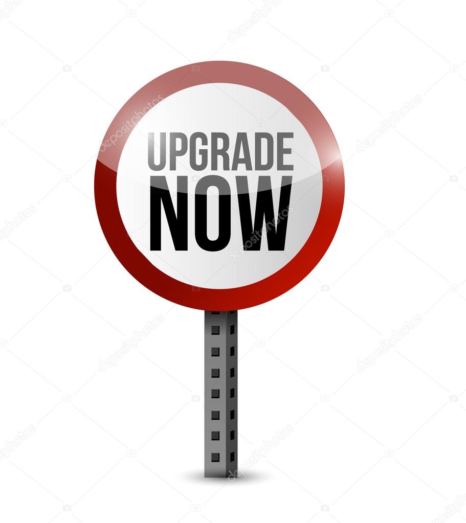 Upgrade now road sign illustration Stock Photo by ©alexmillos 29173647