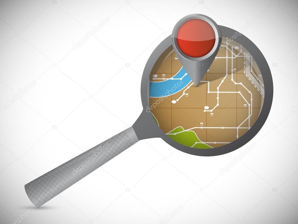 magnificar mapa. instrucciones concepto ilustración 2023