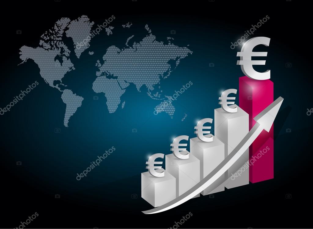 Euro currency graph chart illustration Stock Illustration by ...